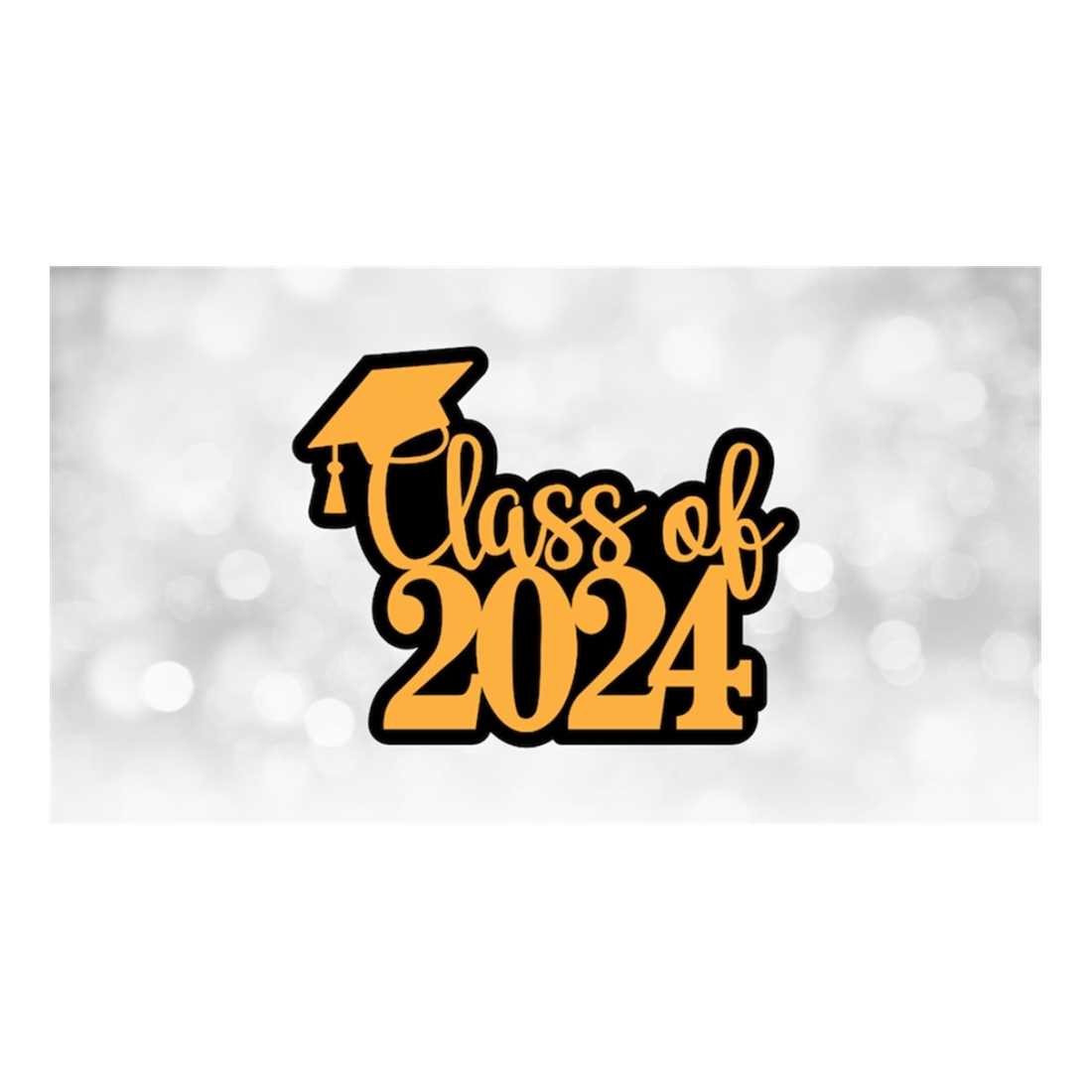 Educational Clipart: Gold Words 'Class of 2024' with Cap on - Inspire ...