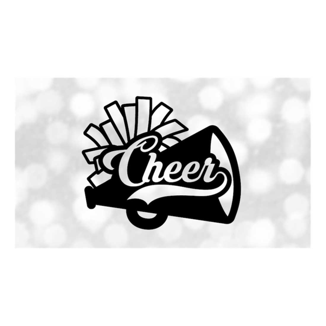 Sports Clipart: Black Cheerleader Megaphone with Pom Pom Out | Inspire ...