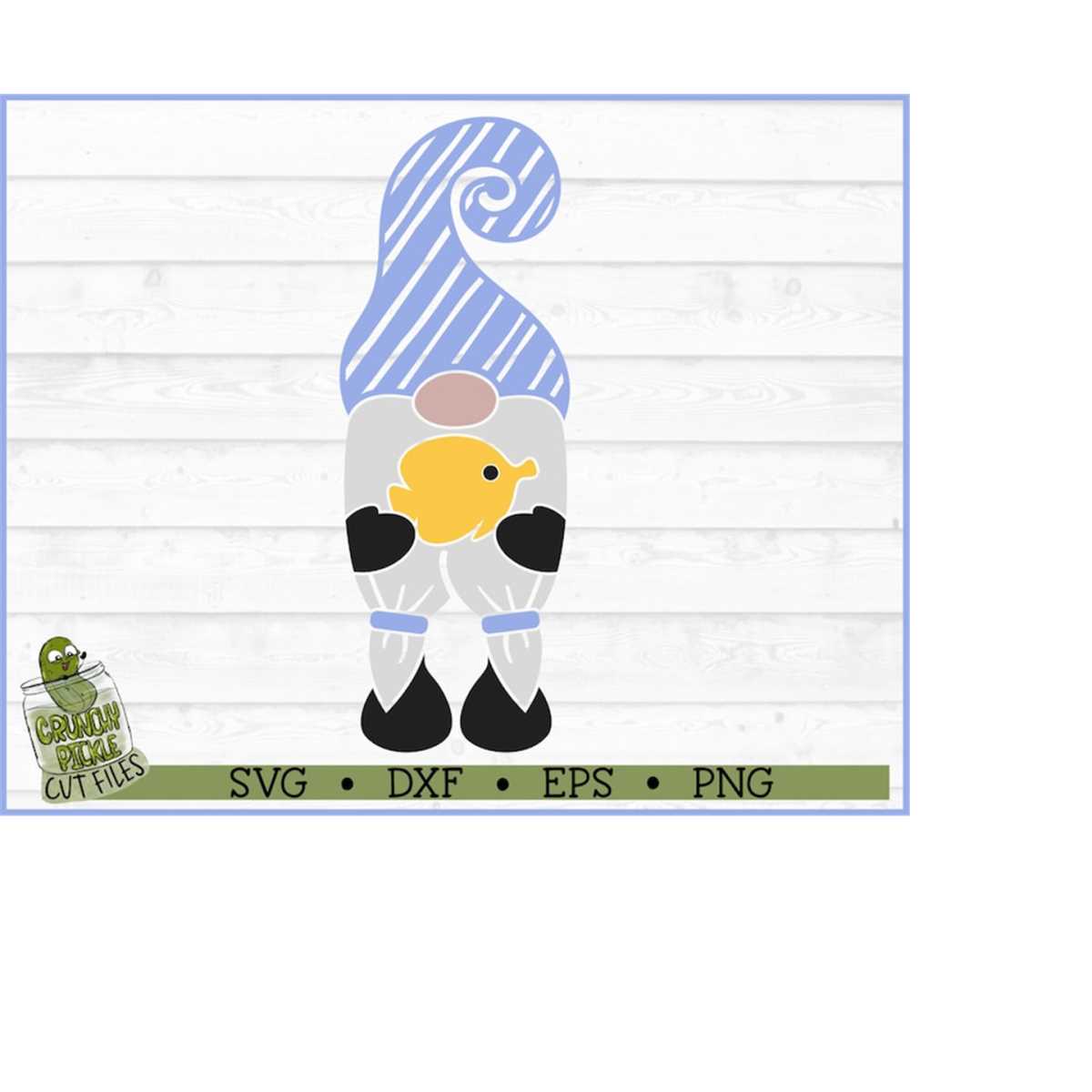 Beach Gnome with Fish SVG File, dxf, eps, png, Summer Gnome | Inspire ...