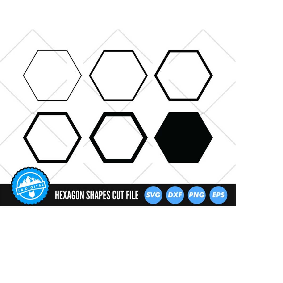 Hexagon Shape SVG Files | Hexagon Frame Cut Files | Shape Ve - Inspire ...