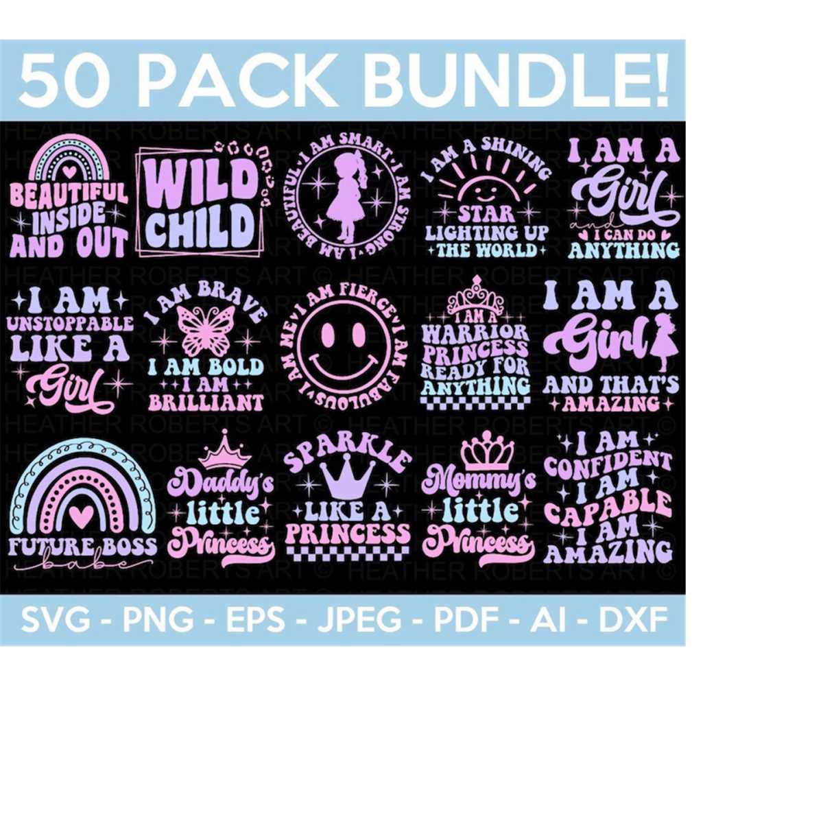 Retro Little Girl Svg Bundle, LIttle Girl Svg, Retro Designs - Inspire ...