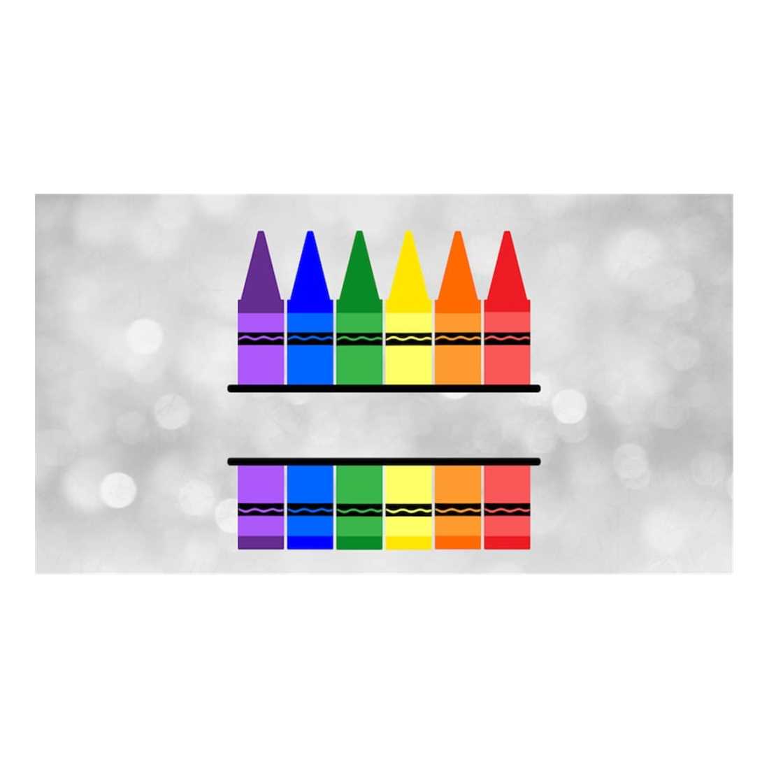 School / Teacher Clipart: Split Name Frame Stack of 'Crayons - Inspire ...