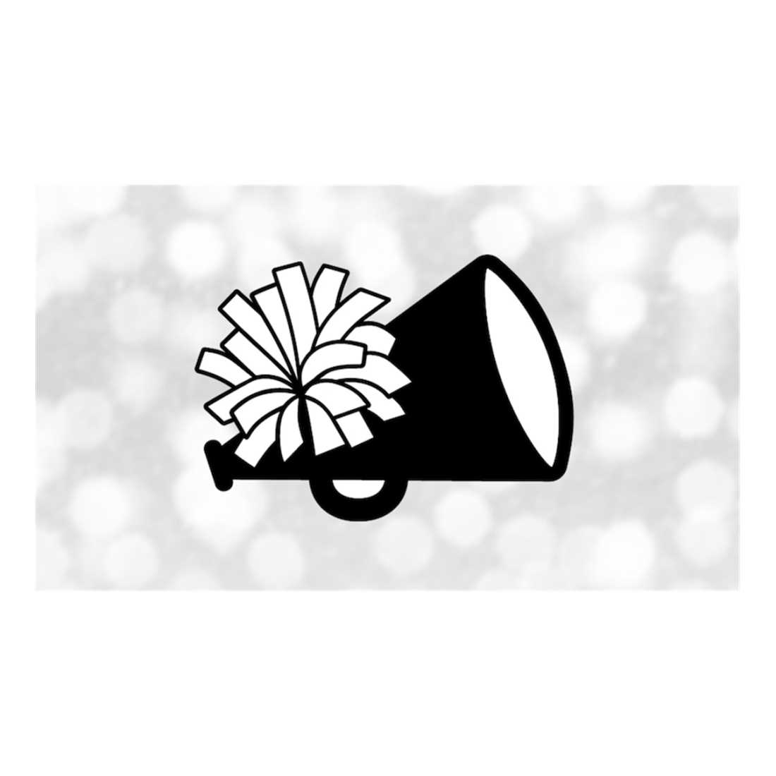 Sports Clipart: White Cheerleader Megaphone with Pom Layered | Inspire ...