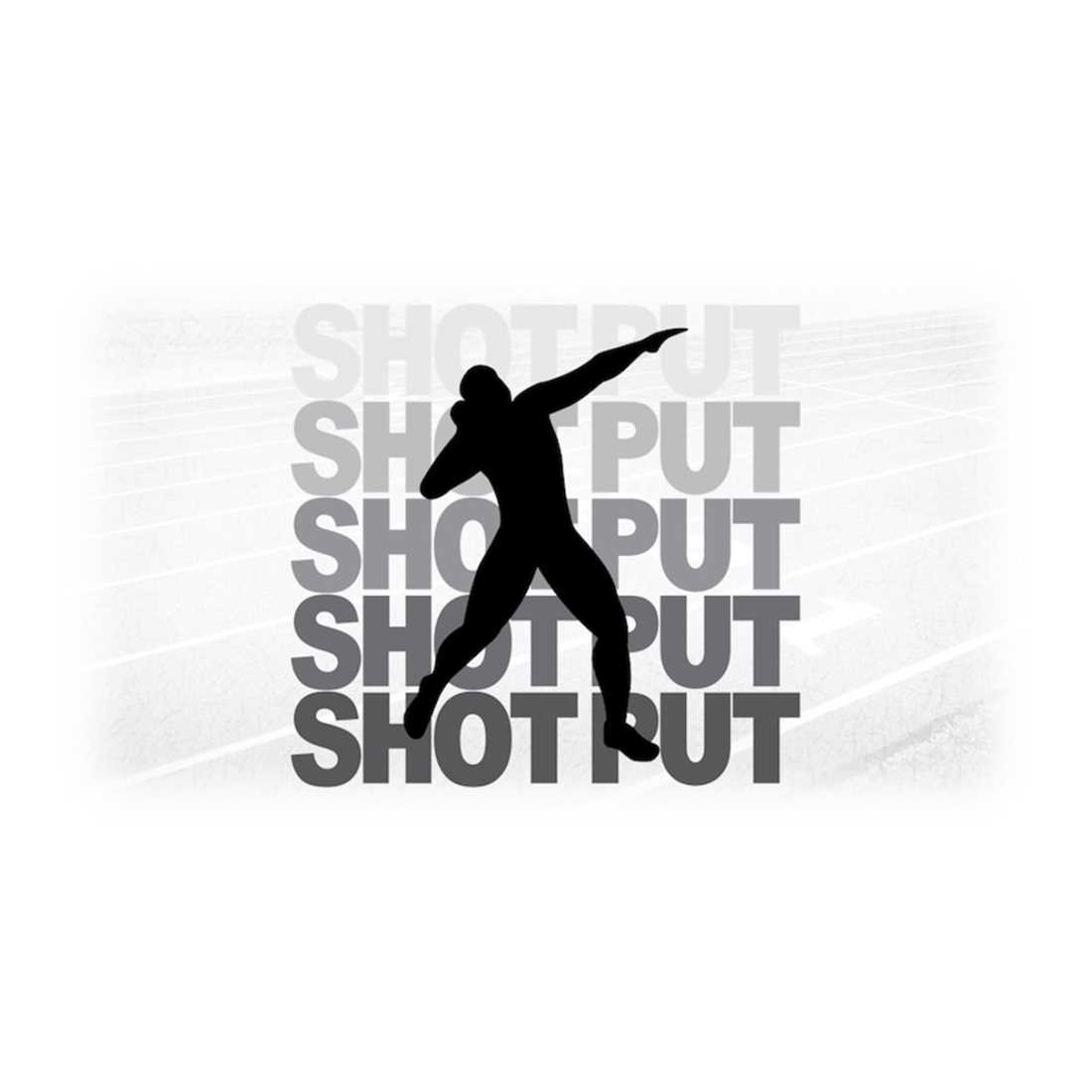 Sports Clipart: Track & Field - Gray Shaded Words 'Shot Put' | Inspire ...