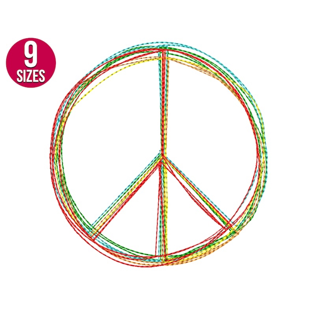 Peace sign embroidery design, Peace symbol, Machine embroide - Inspire ...