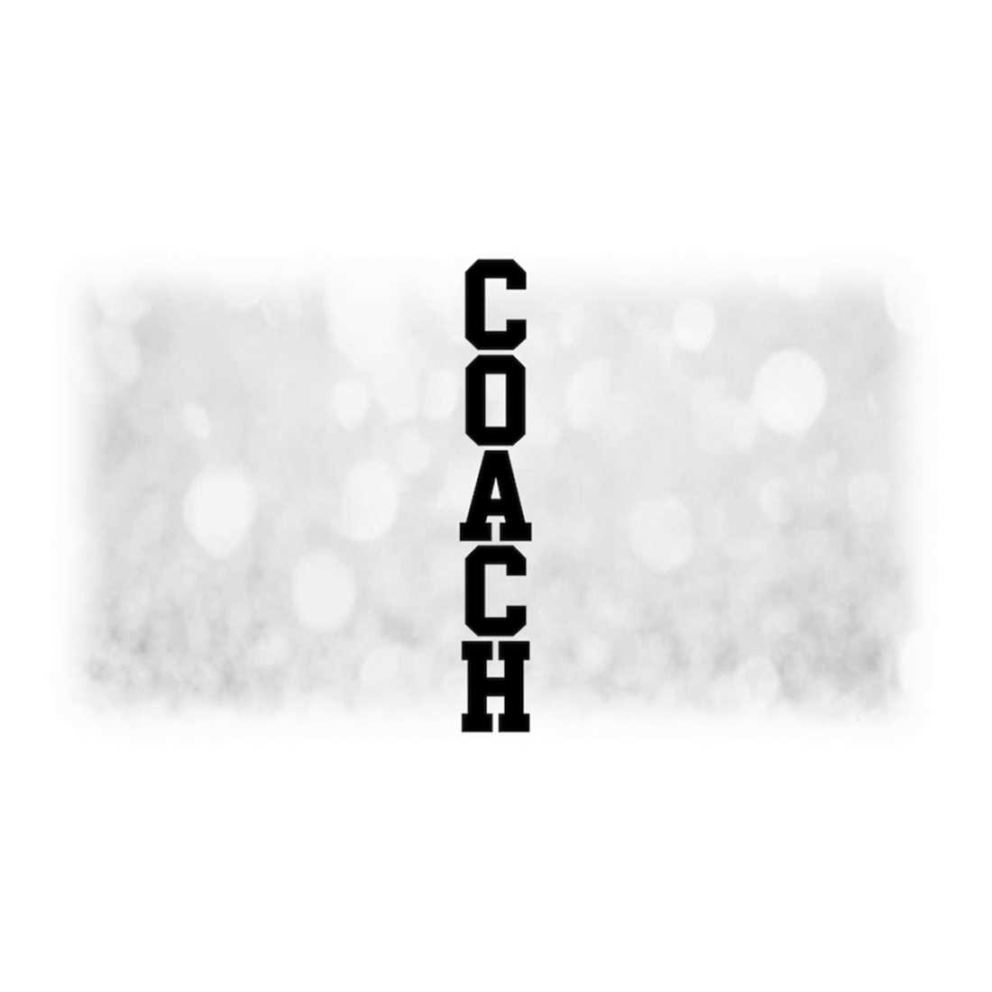 Sports Clipart: Black Vertical Word 'Coach' in Bold Collegia - Inspire ...
