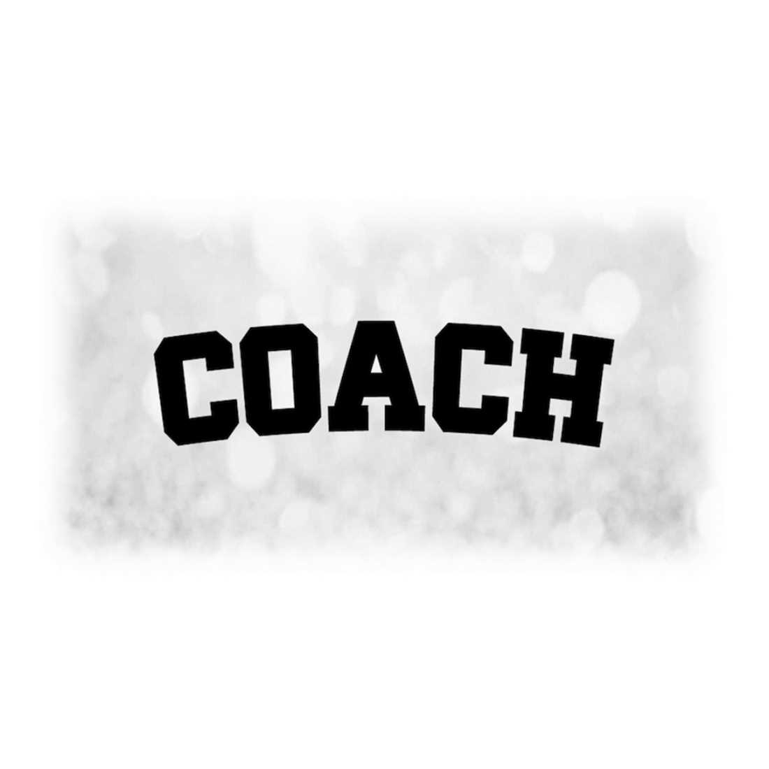 Sports Clipart: Black Arched Word 'Coach' in Bold Collegiate - Inspire ...