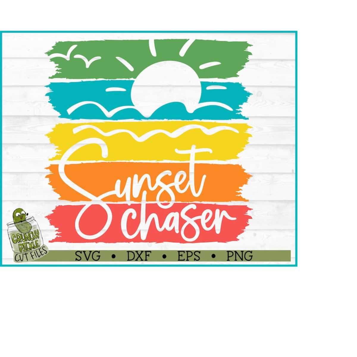 Sunset Chaser Distressed Strips SVG File, dxf, eps, png, Bea | Inspire ...