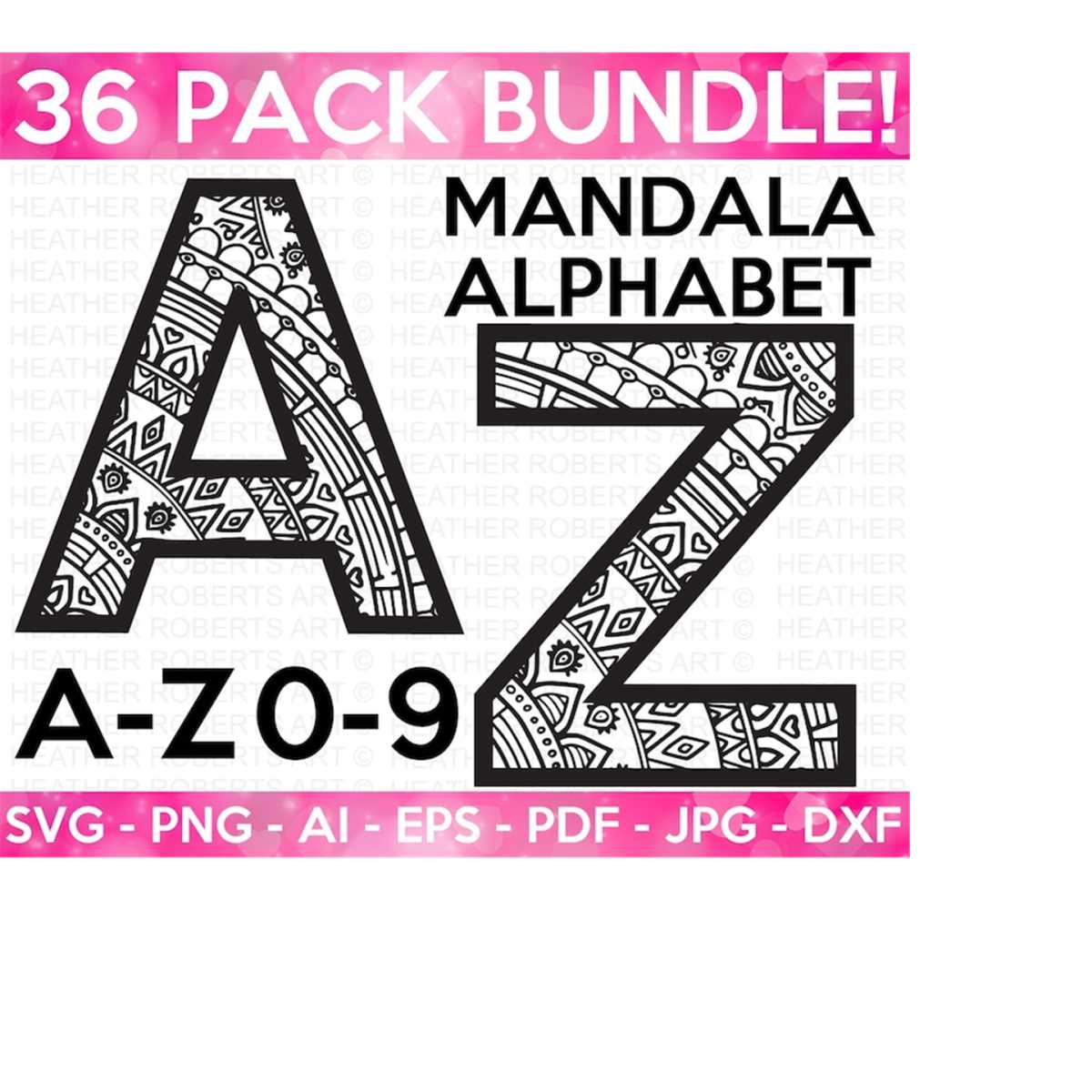 Mandala Alphabet and Numbers SVG, Mandala Monogram Frame Alp - Inspire ...