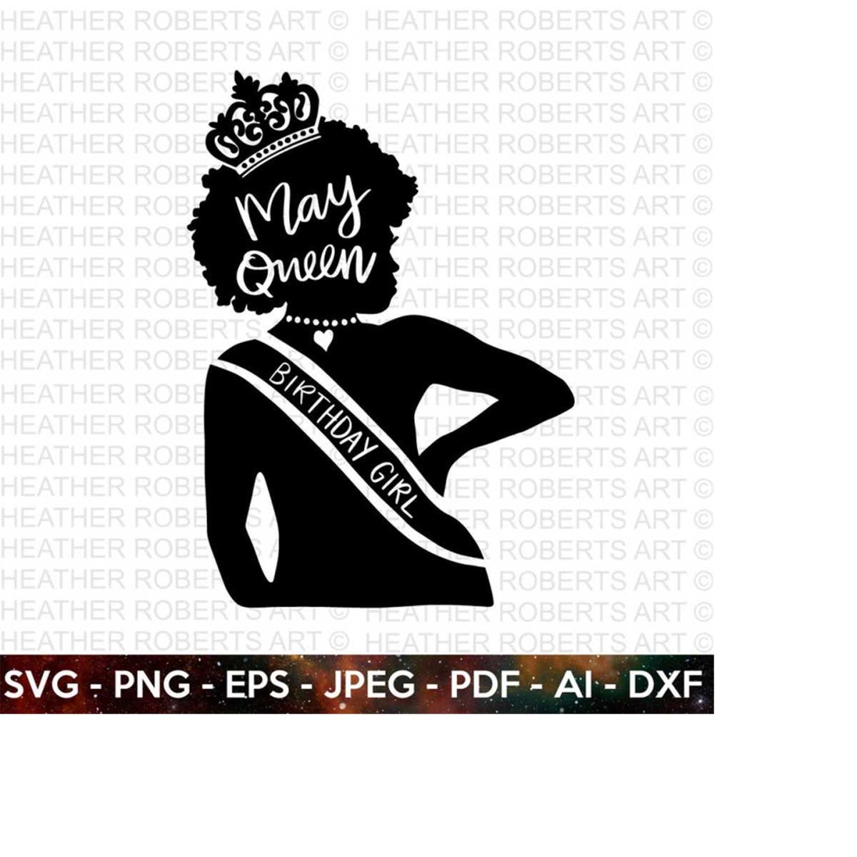 Birthday Queen of May SVG, Afro Birthday Queen svg, Afro Gir | Inspire ...