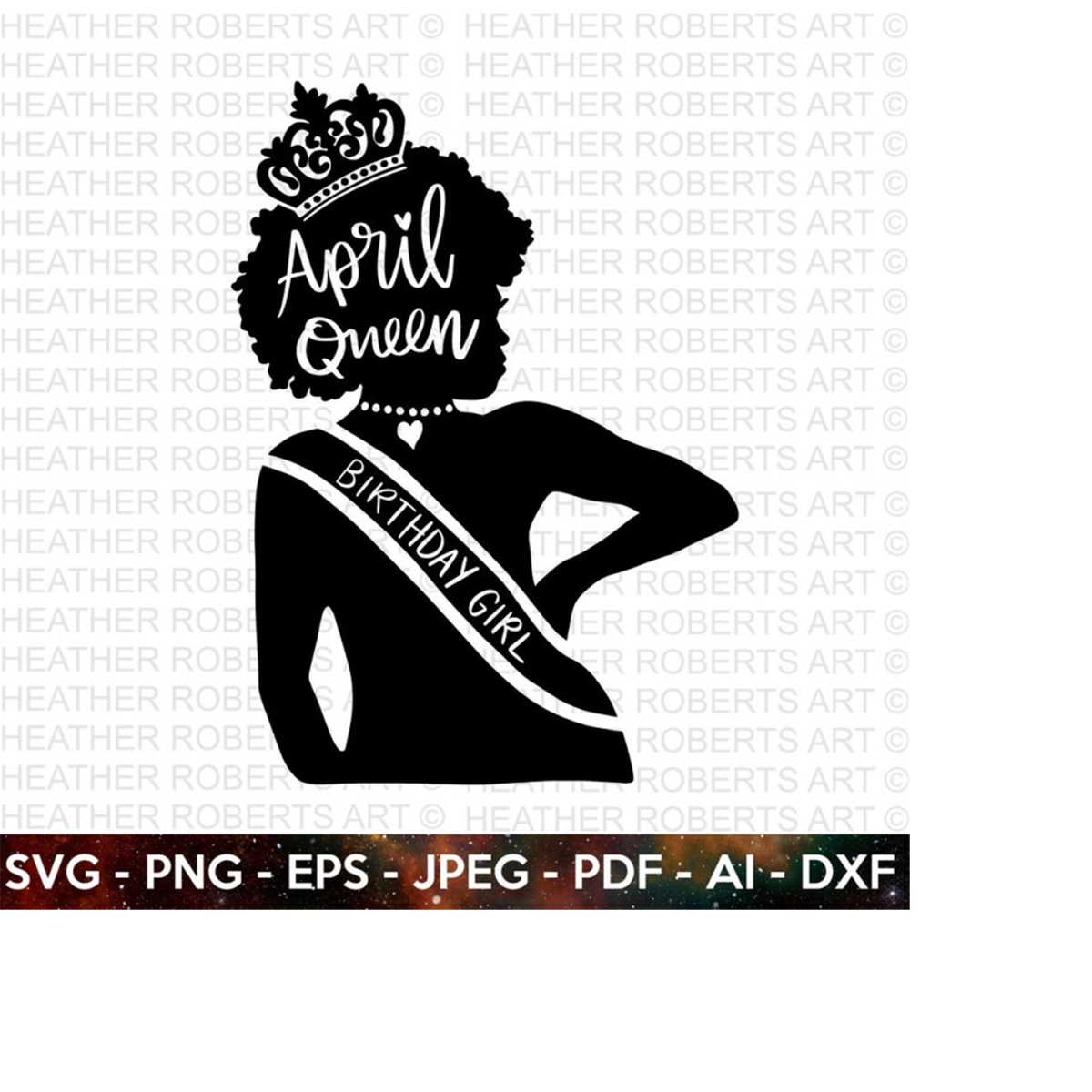 Birthday Queen of April SVG, Afro Birthday Queen svg, Afro G - Inspire ...