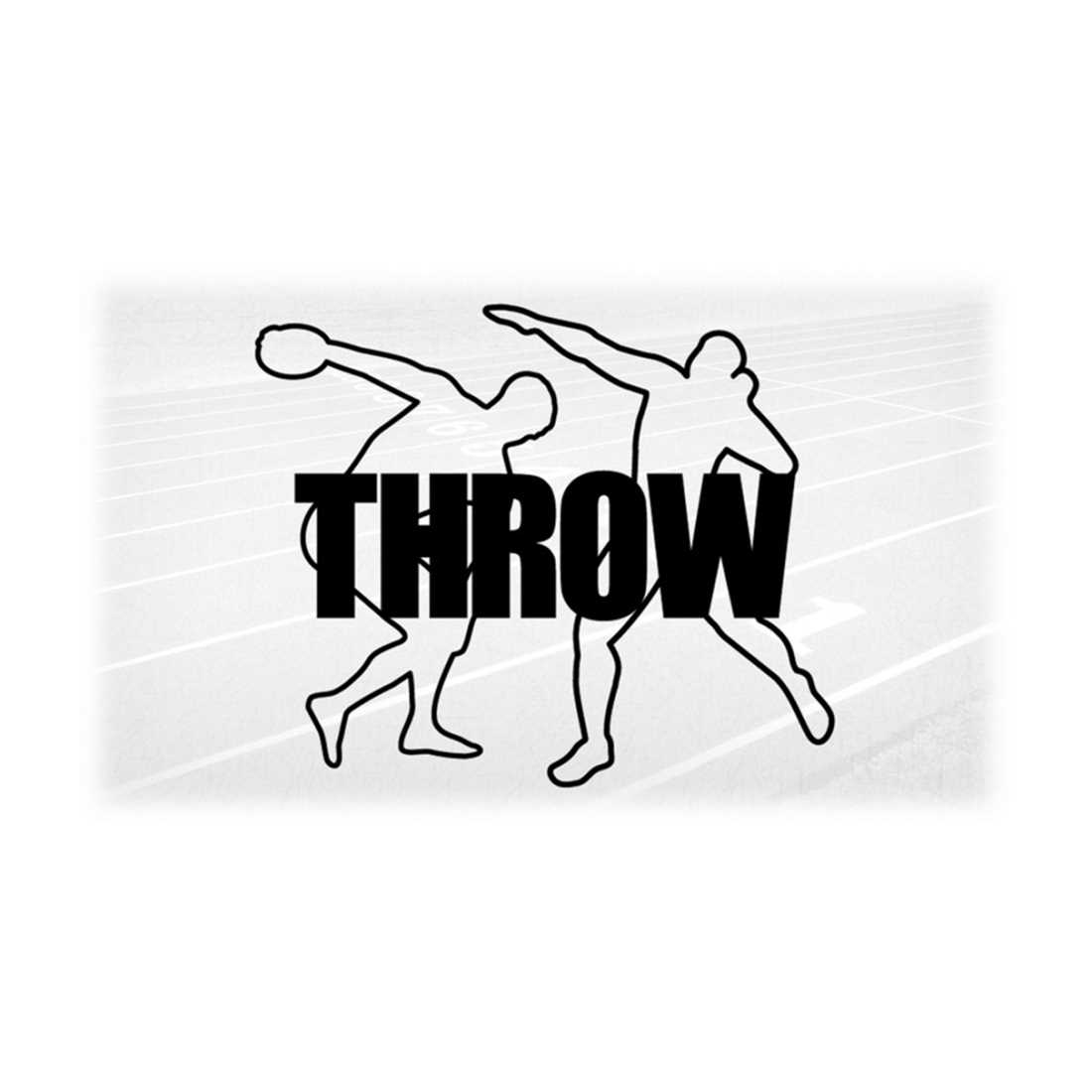 Sports Clipart: Track & Field Black Word 'THROW' with Male | Inspire Uplift