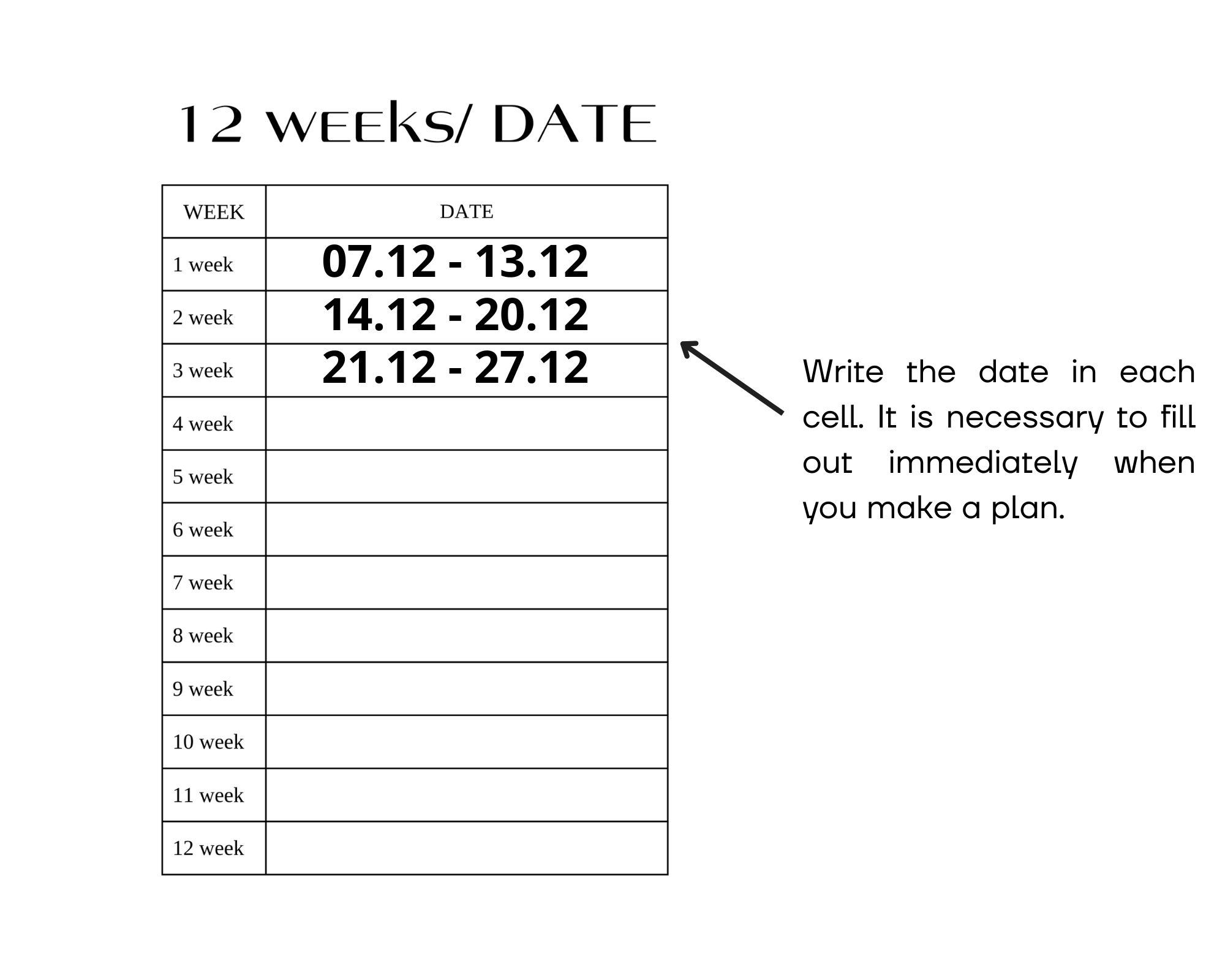 12 week, Planner, Printable, List, Page, A4/A5,Download, PDF | Inspire ...