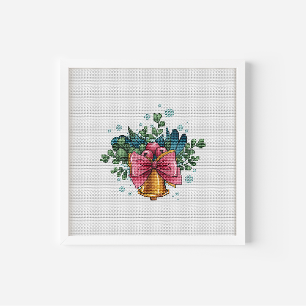 Christmas Bell Cross Stitch Pattern, Christmas Hand Embroide | Inspire ...