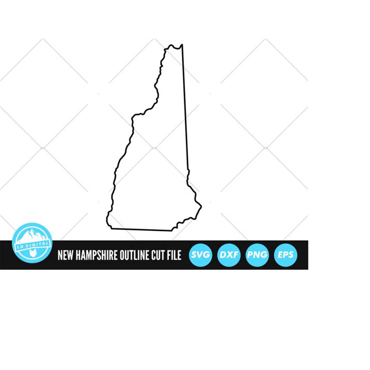 New Hampshire Outline SVG Files | New Hampshire Cut Files | - Inspire ...