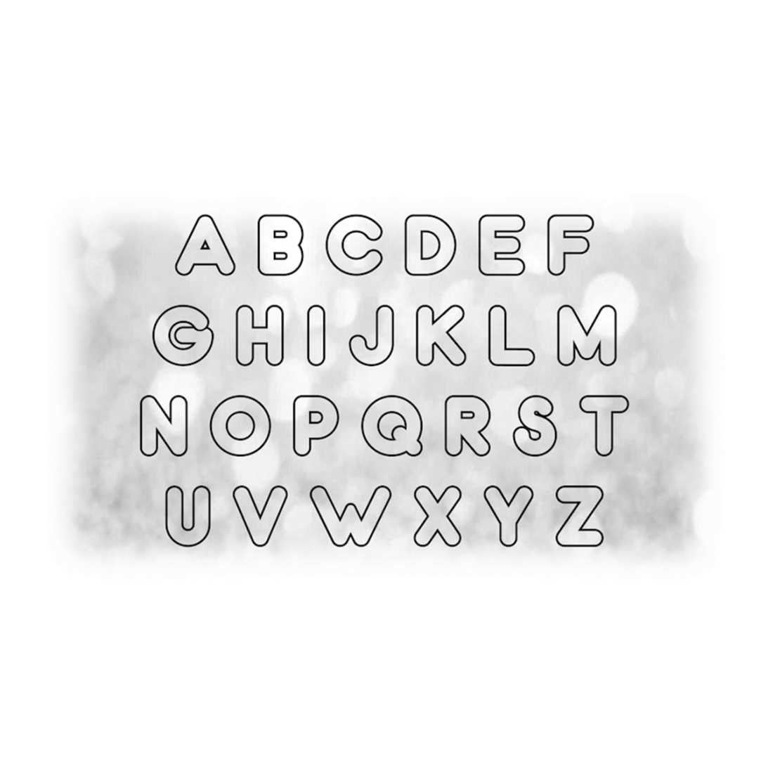 Word Clipart: Black Tubular Alphabet Letter Outline Template | Inspire ...