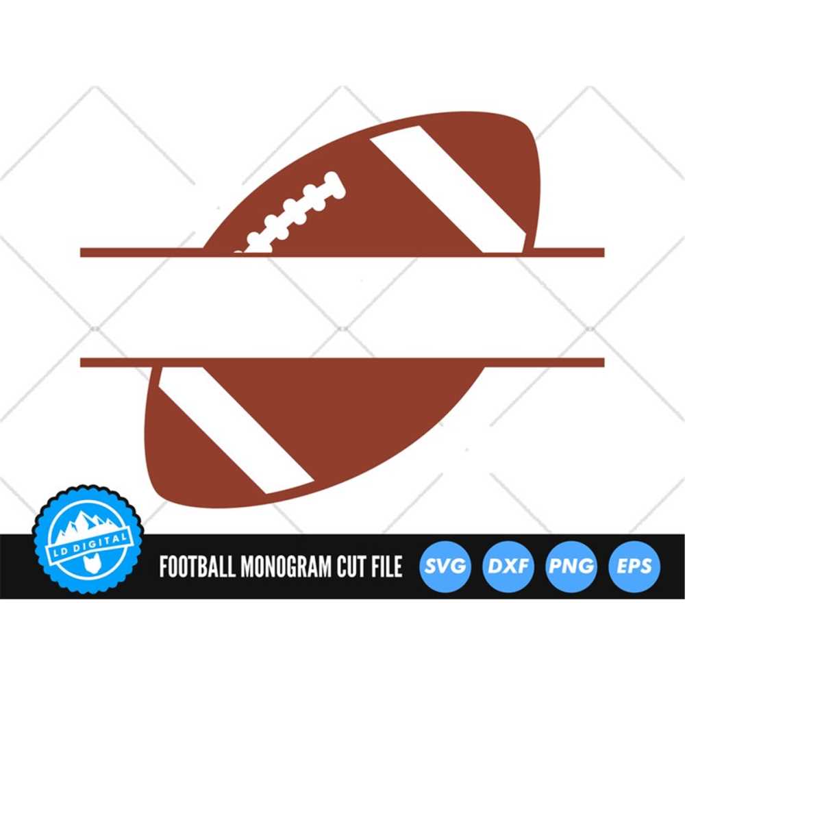 Football Split Name Frame SVG Files | Football Silhouette Cu | Inspire ...