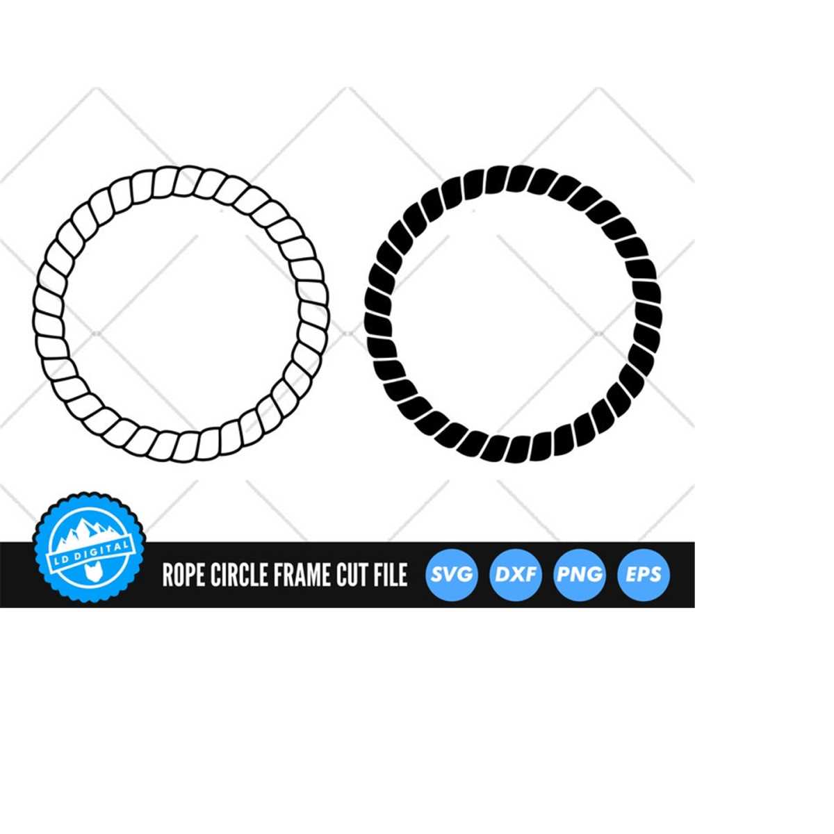 Rope Circle Frame Border SVG Files | Rope Circle Monogram Cu - Inspire ...