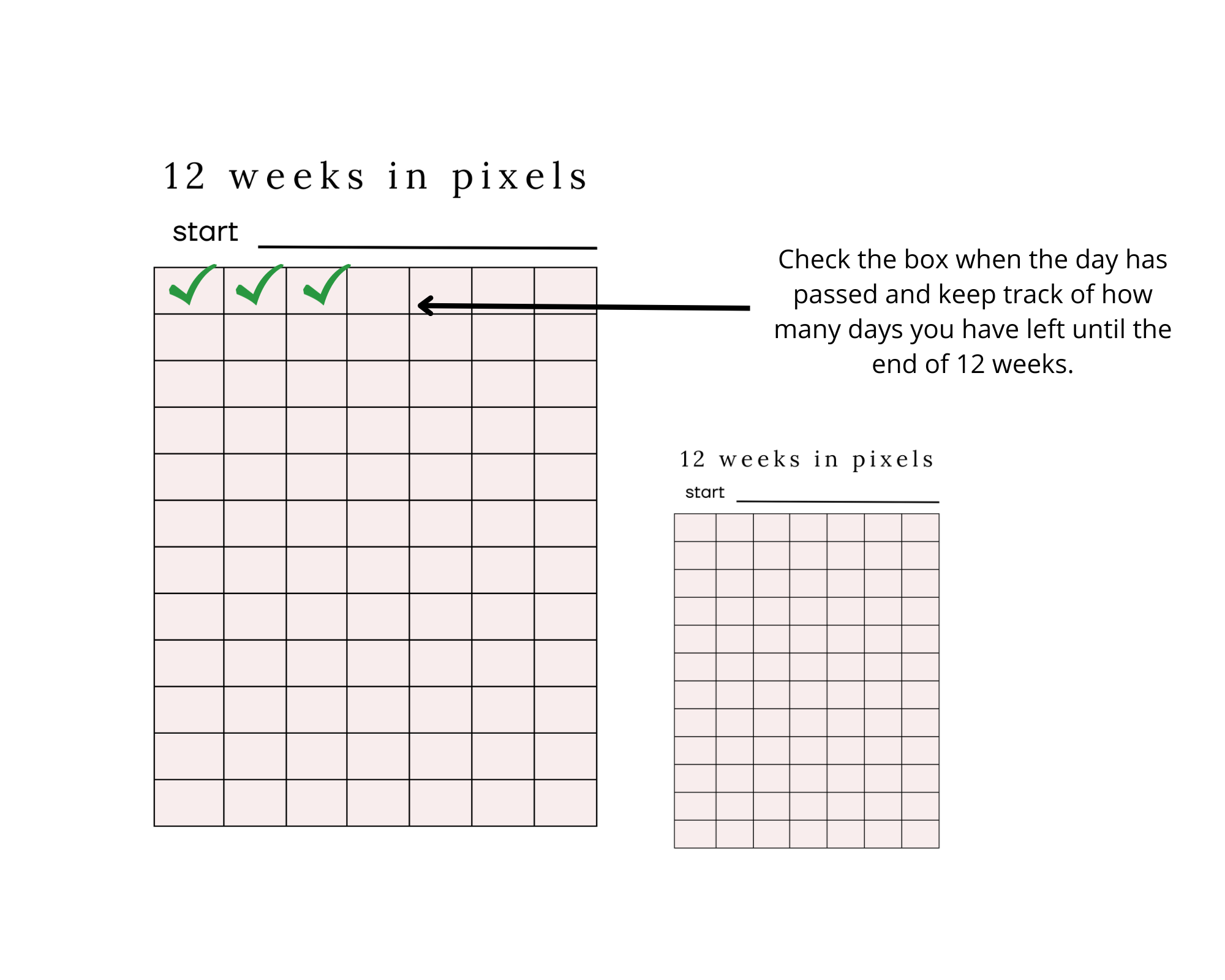 12 weeks in pixels, Pixels, Planner 12 Week.Printable, List, | Inspire Uplift
