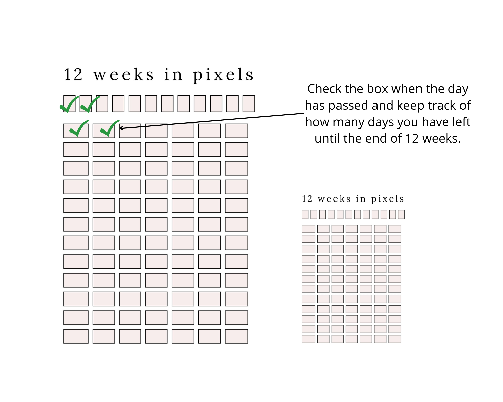 12 weeks in pixels, Pixels, Planner 12 Week.Printable, List, | Inspire Uplift