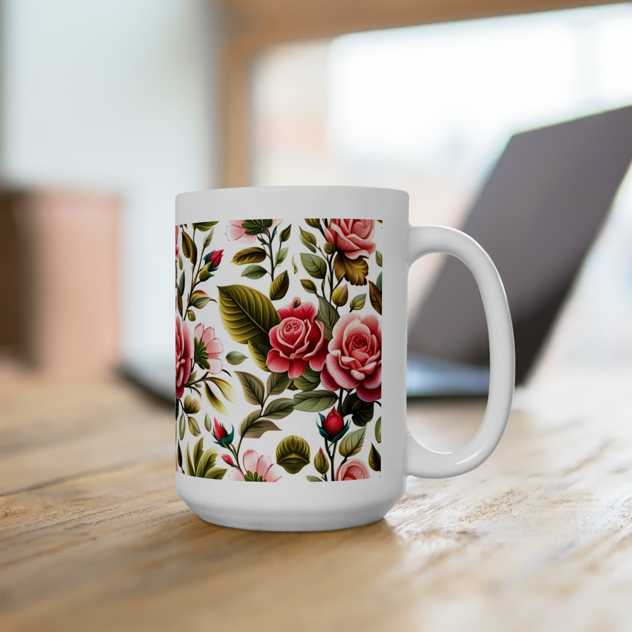 Charming Garden Bloom Mug Extra large 15oz Ceramic Tea or Co | Inspire ...