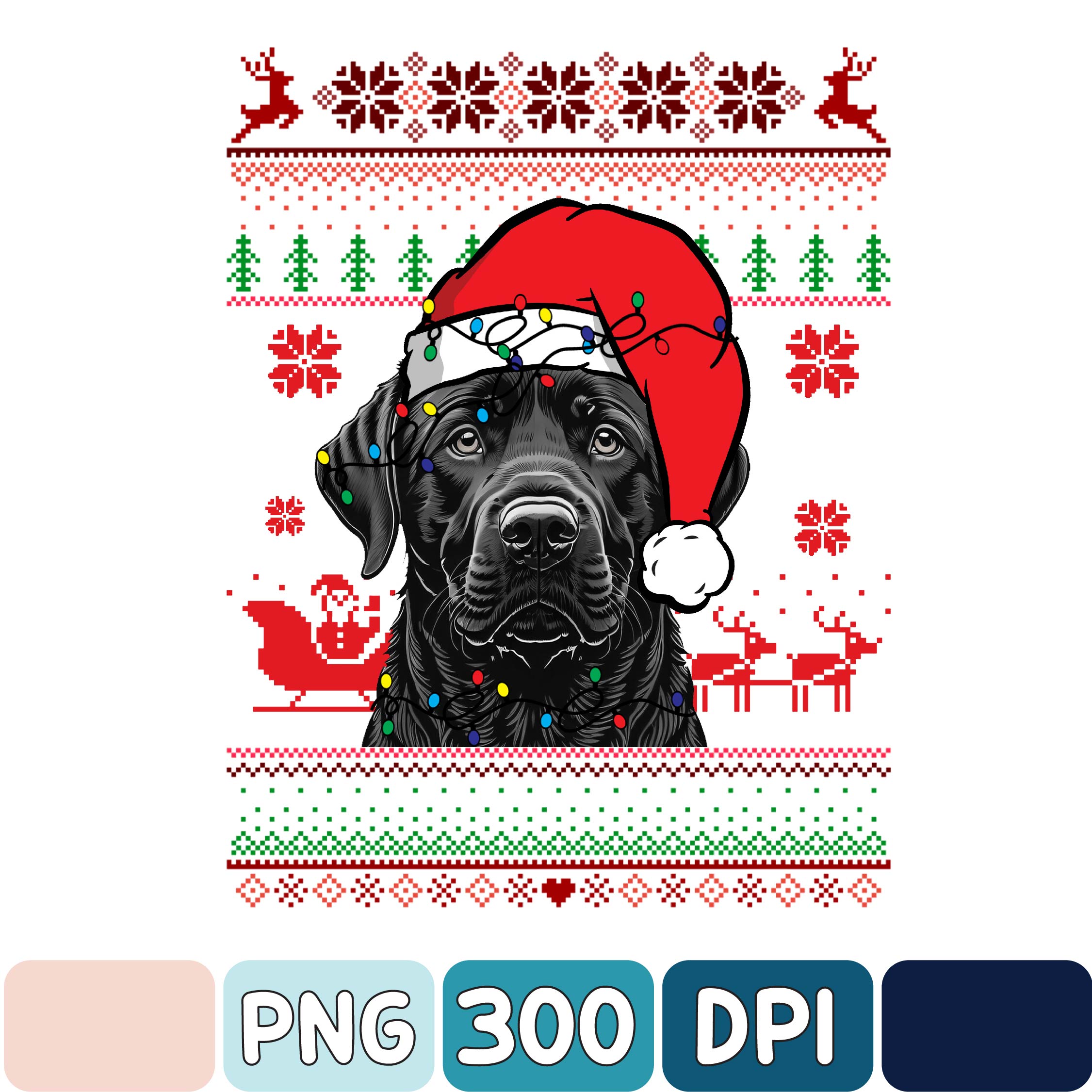 Black Labrador Dog Christmas Png, Santa Hat Dog Png, Christm | Inspire ...