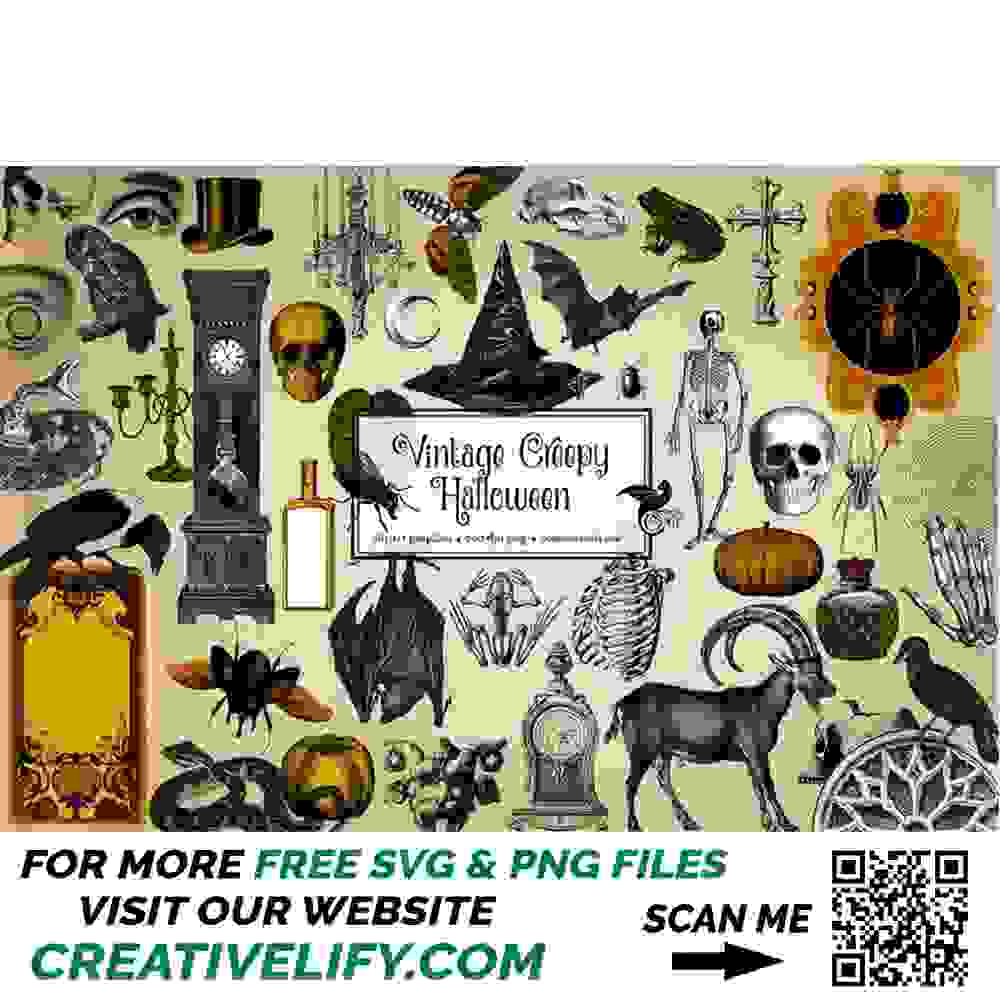 Vintage Creepy Halloween Clipart, antique Halloween clip art | Inspire ... Vintage Creepy Halloween Clipart, antique Halloween clip art | Inspire ...