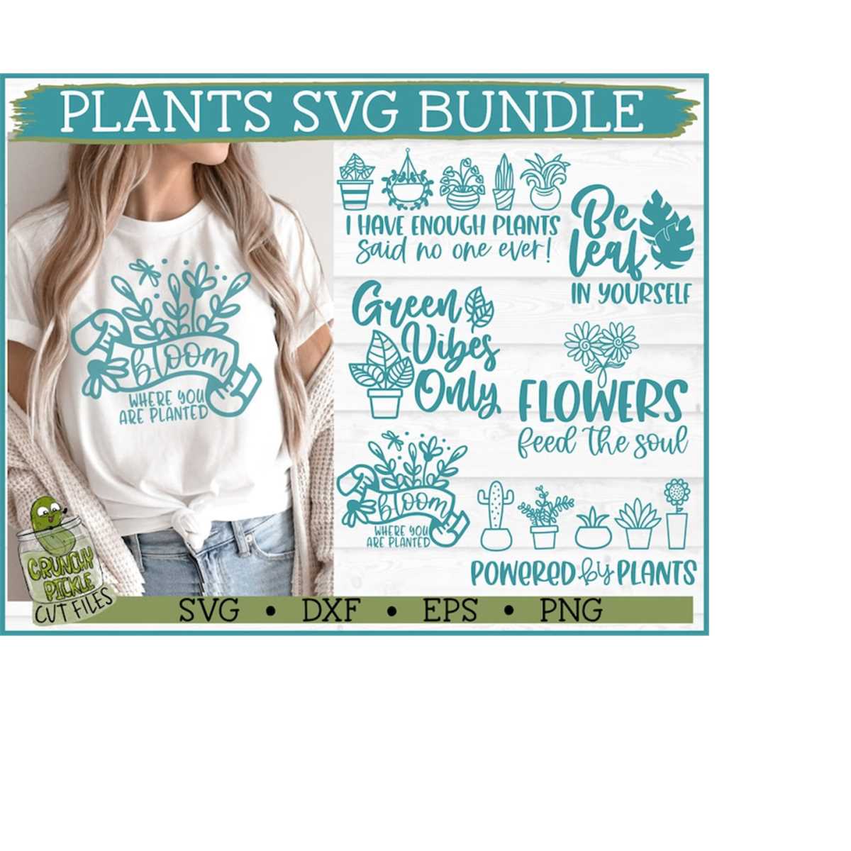 Plants Mini SVG Bundle, dxf, eps, png, Plant mom svg, Plant - Inspire ...