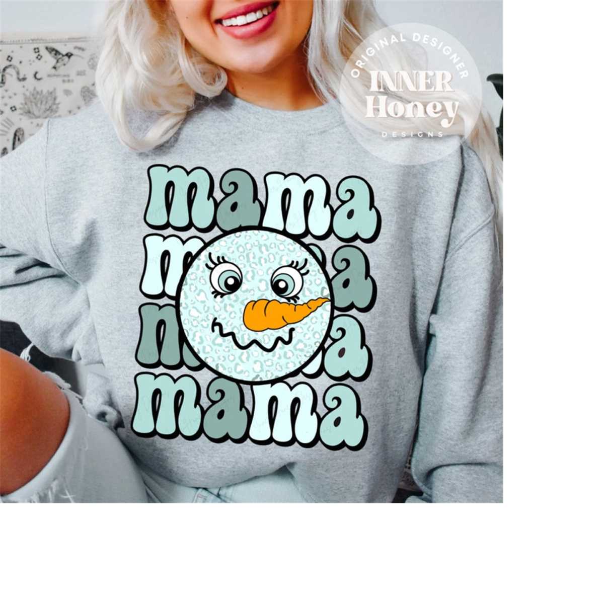 Retro mama png for sublimation, Snowman png, Christmas mama - Inspire ...