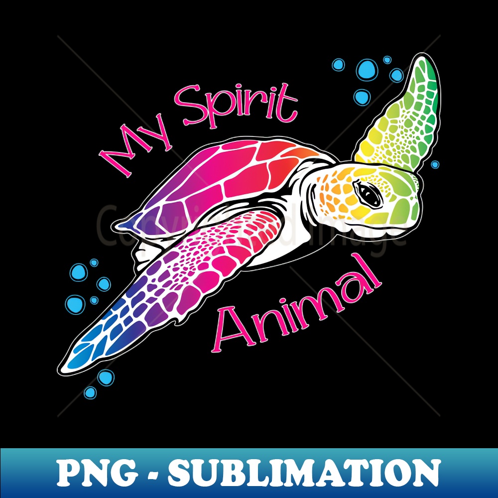 Sea Turtles are my Spirit Animal with fun rainbow colors - S | Inspire ...