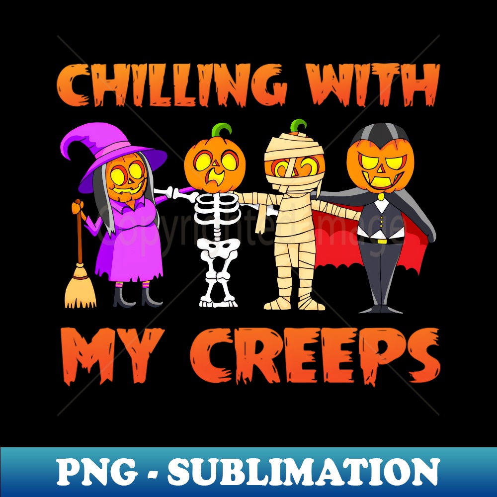 Halloween Creeps Pumpkin Faces - PNG Transparent Digital Dow - Inspire ...