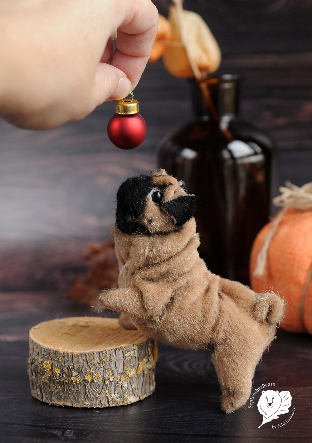 realistic miniature toy pug pet portrait - Inspire Uplift