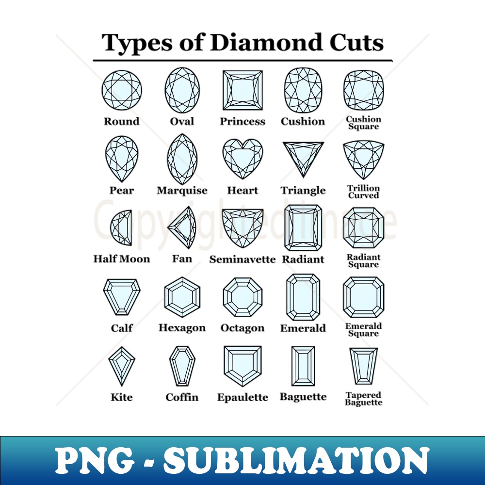 Types of Diamond Cuts - Artistic Sublimation Digital File - - Inspire ...