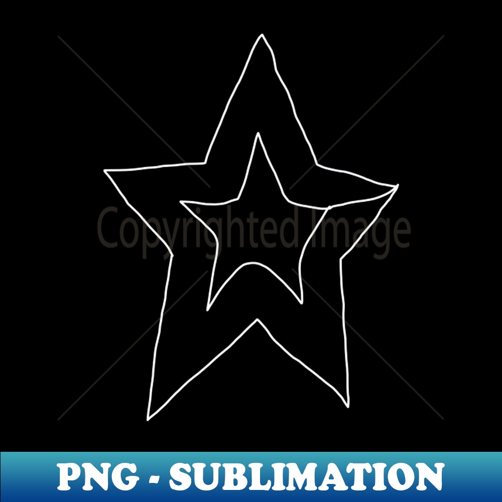 Small White Star Minimal Line Art - Modern Sublimation PNG F - Inspire ...