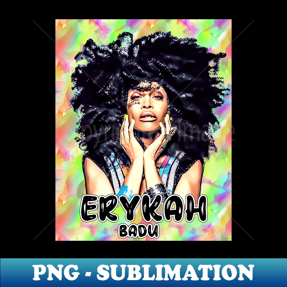 Retro Style Erikah Badu - PNG Transparent Sublimation Design - Inspire ...