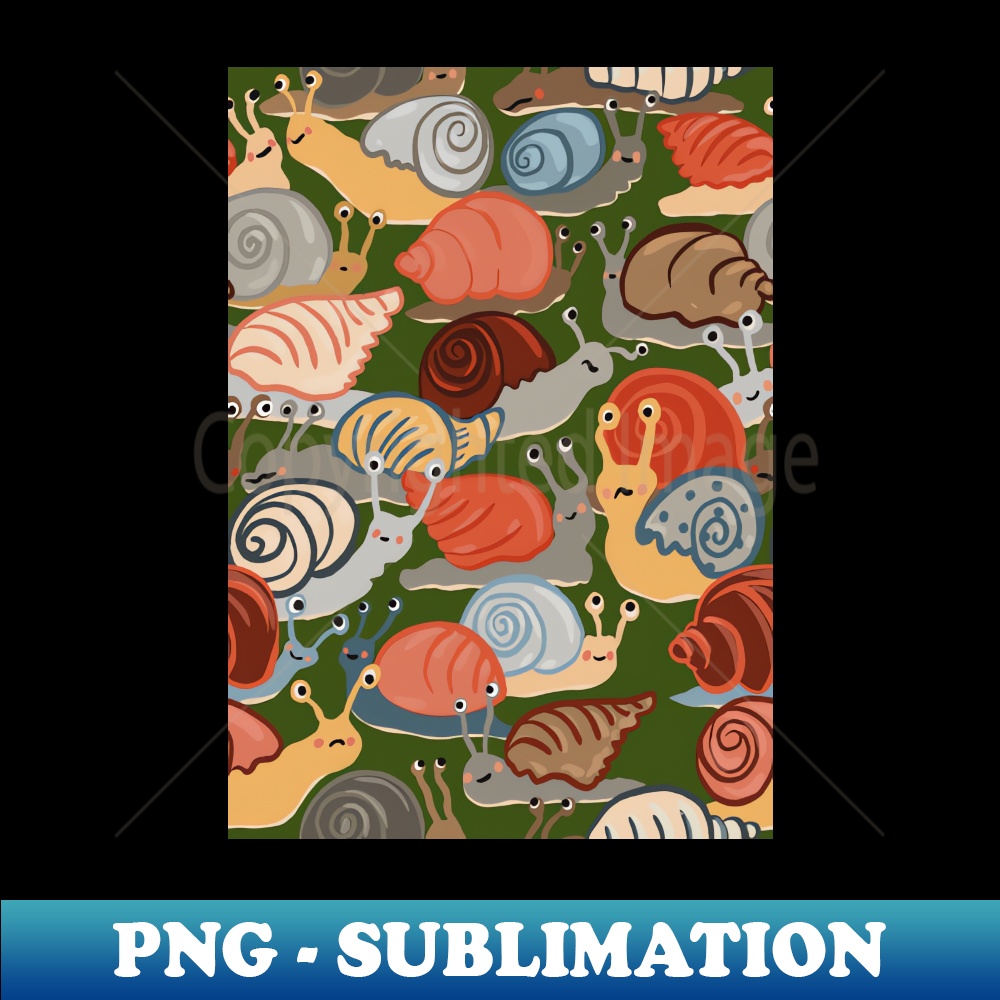 Snail Trail - repeat pattern of funny snails on dark green - | Inspire ...
