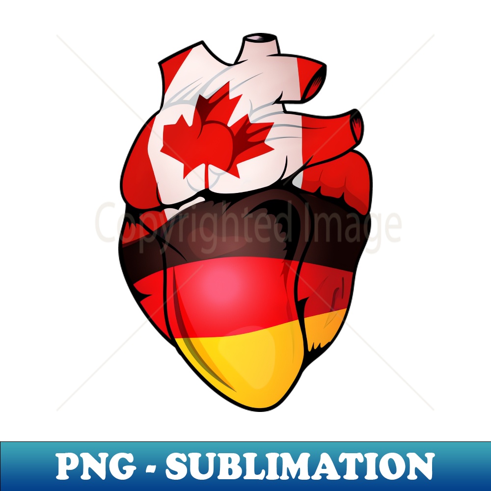 German Canadian Split Anatomical Heart With Flags - Germany- | Inspire ...
