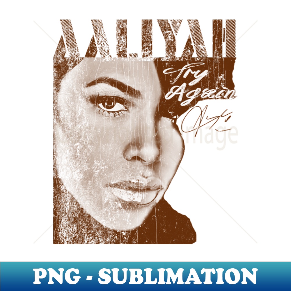Aaliyah with Signature - Vintage Sublimation PNG Download - | Inspire ...