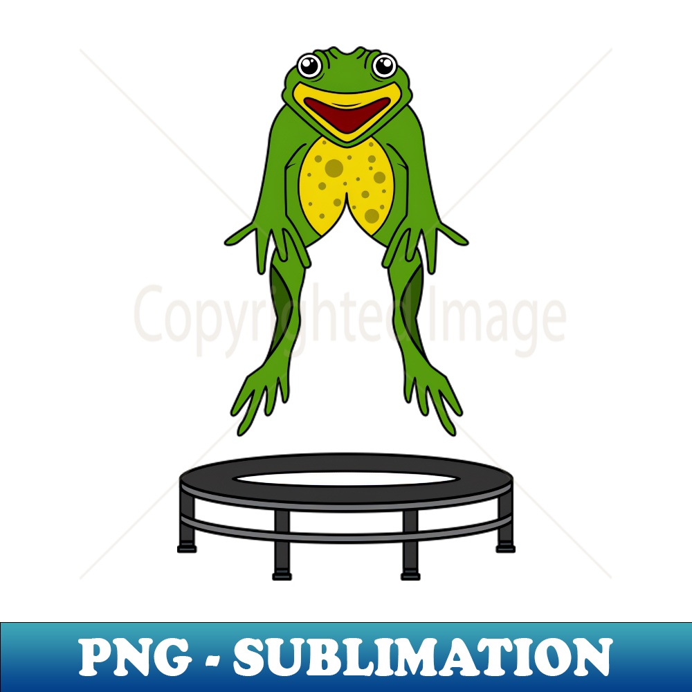 Funny frog is jumping on a trampoline - Instant Sublimation | Inspire Uplift