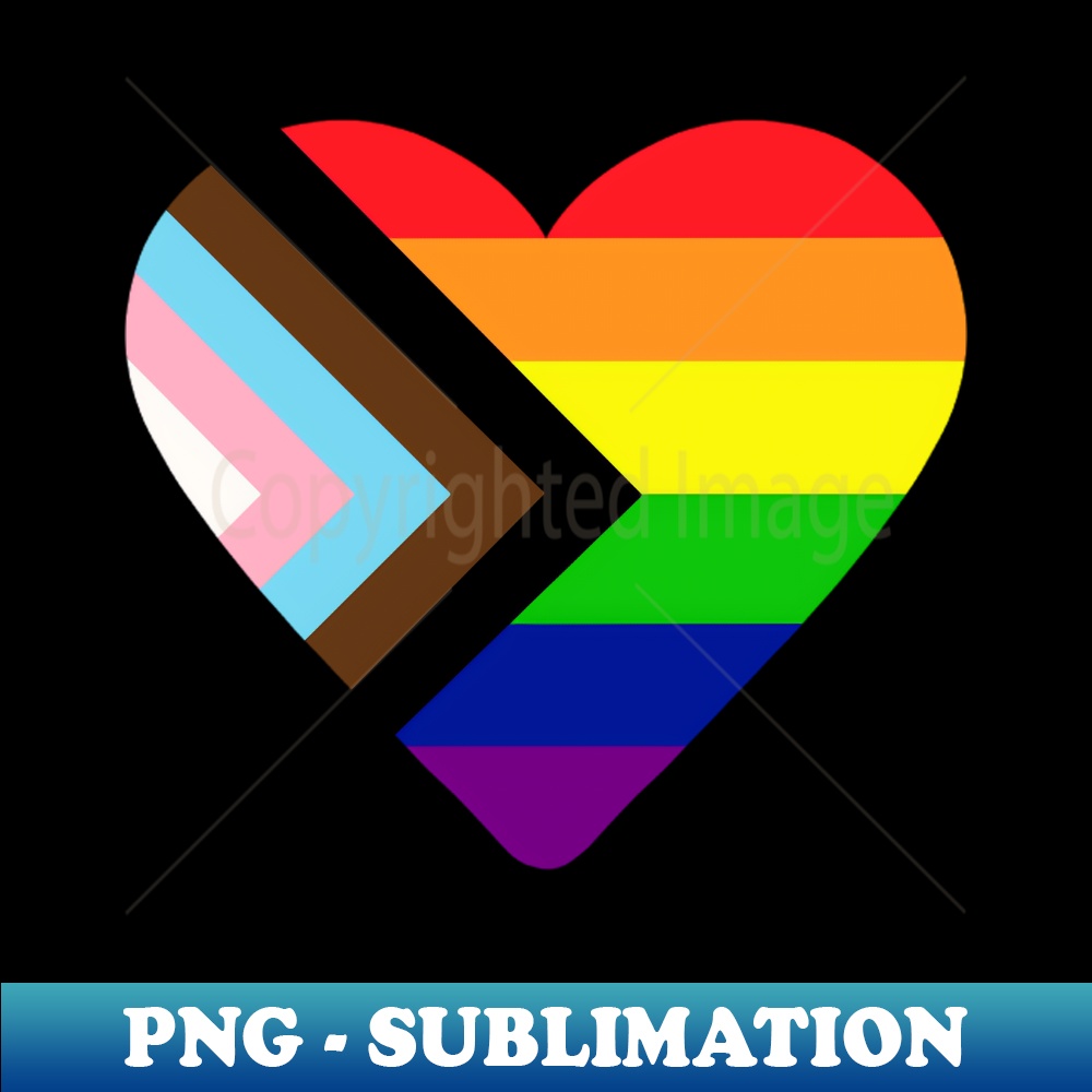 Progress Pride Flag Heart - Exclusive PNG Sublimation Downlo | Inspire ...