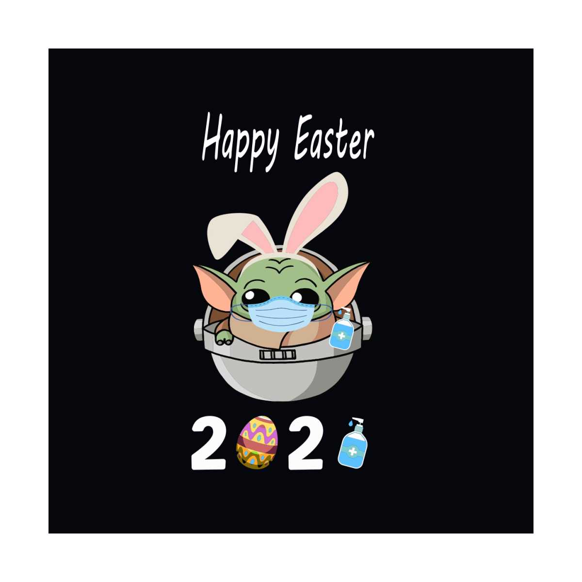 2021 Baby Yoda Wearing Face Mask Happy Easter Svg, Easter Da | Inspire ...