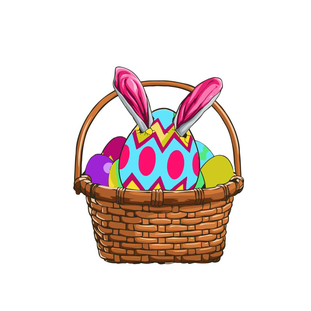 Easter Bunny Basket Eggs Svg, Easter Day Svg, Easter Basket, | Inspire ...