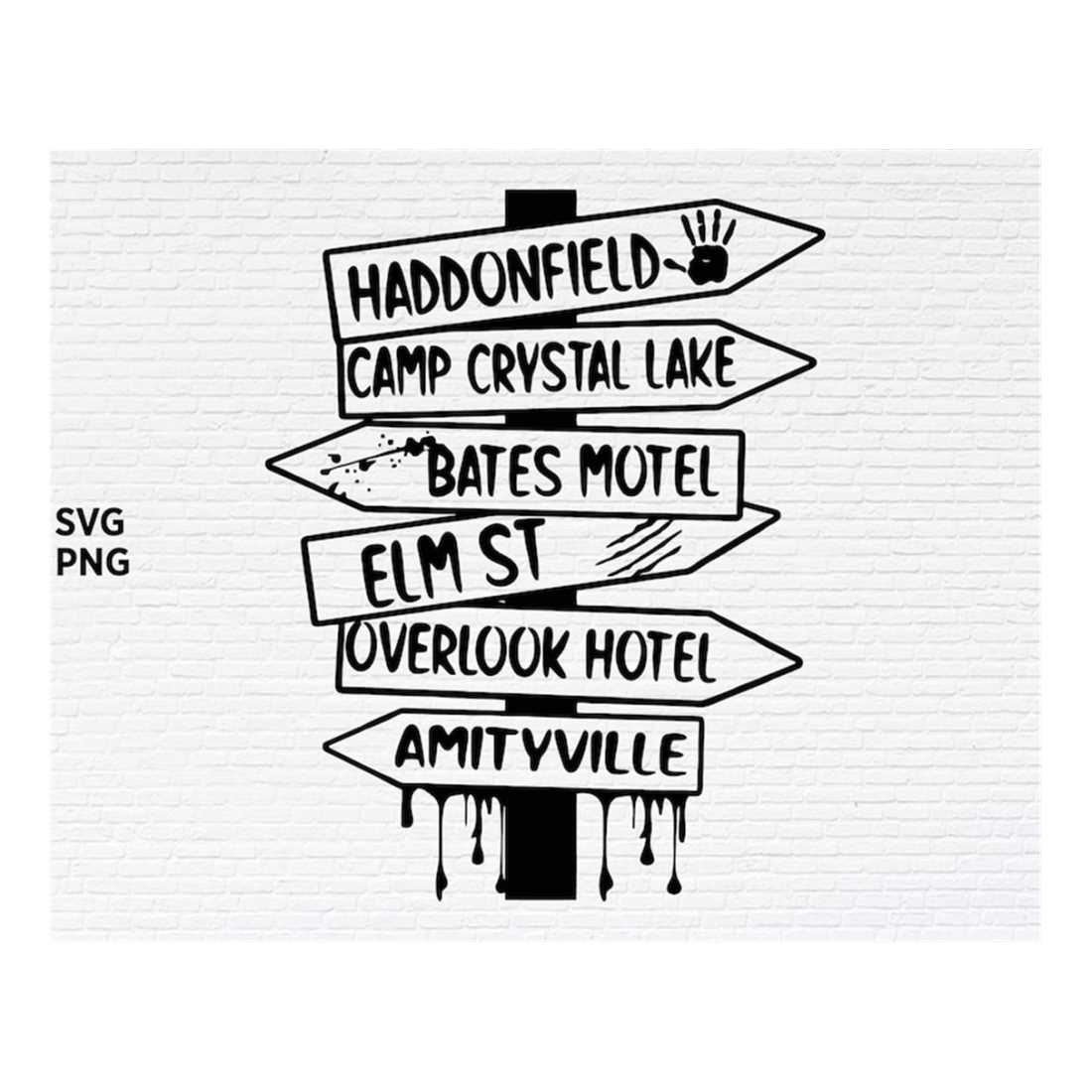 Horror Movie Street Sign Svg Png | Inspire Uplift