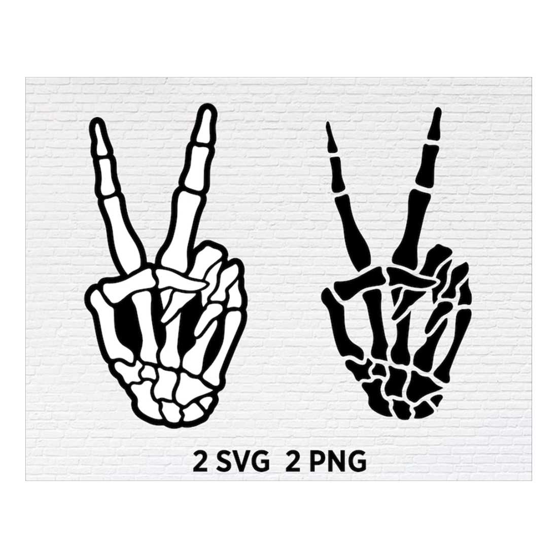 Skeleton Hand Peace Sign Svg Png | Inspire Uplift