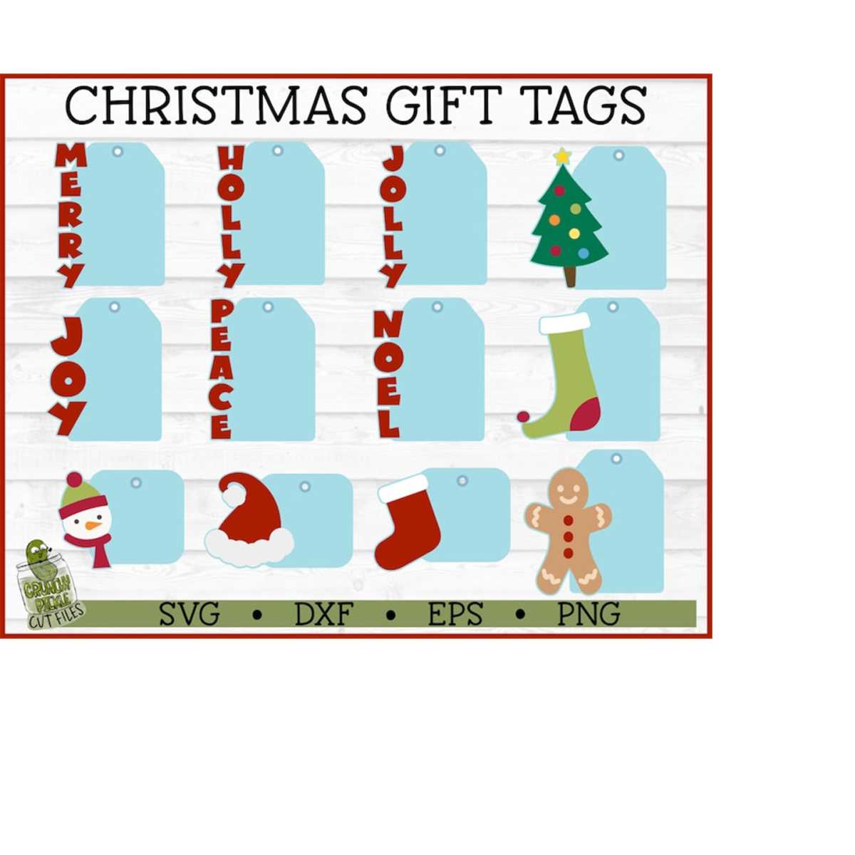 Christmas Gift Tags SVG File, dxf, eps, png, Cuttable Christ - Inspire ...