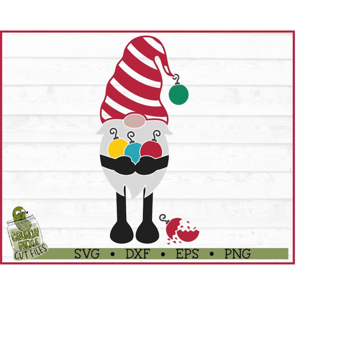 Christmas Gnome with Ornaments SVG File, dxf, eps, png, Chri | Inspire ...