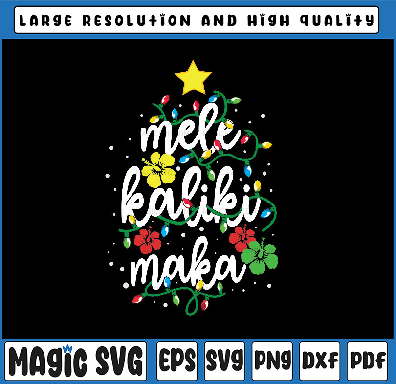 Mele Kalikimaka Hawaiian Christmas Svg Png, Hawaiian Holiday | Inspire ...