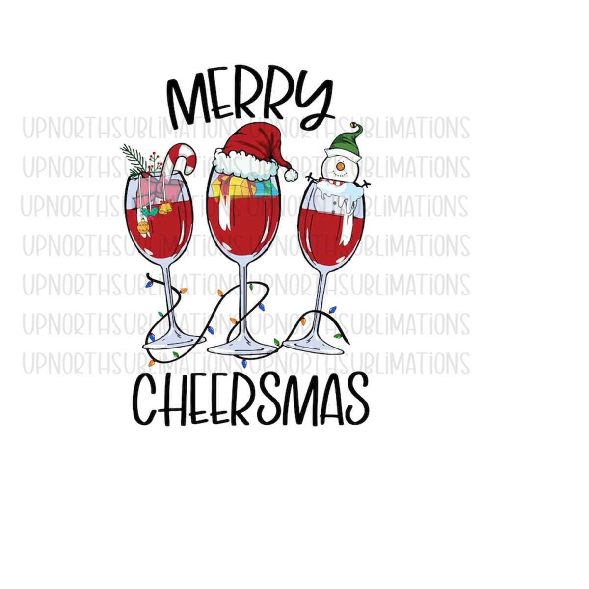 Merry Cheersmas Png, Christmas Wine Png, Retro Christmas Png - Inspire ...