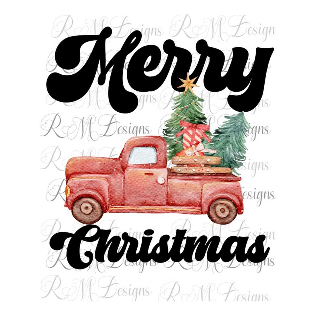 Merry Christmas, Truck Sublimation, Retro xmas Png, Digital | Inspire ...