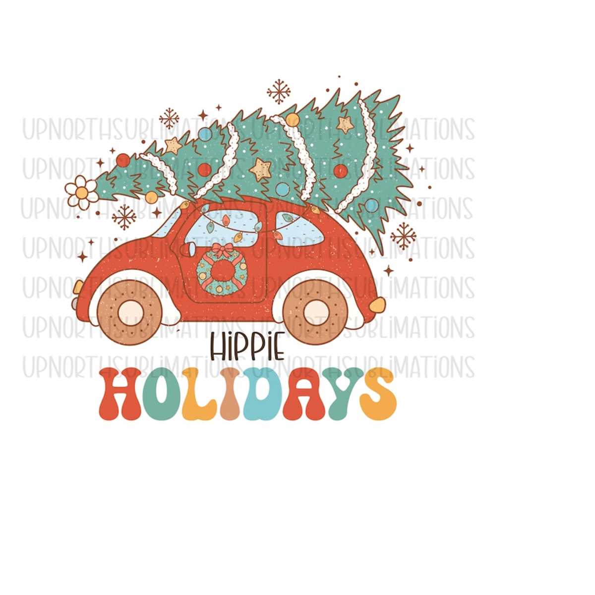 Hippie Holidays Png, Retro Christmas Png, Groovy Christmas P | Inspire ...